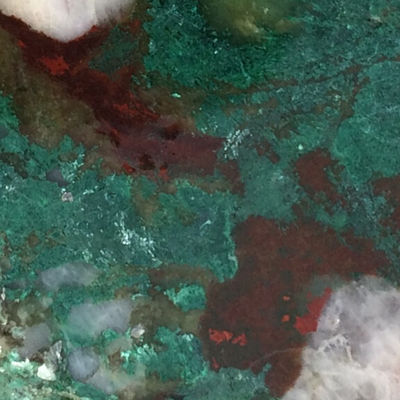 Chatoyant Malachite & Cuprite In Quartz - Lapidary Slab